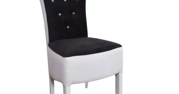 Scaune Royal catifea alb cu negru
