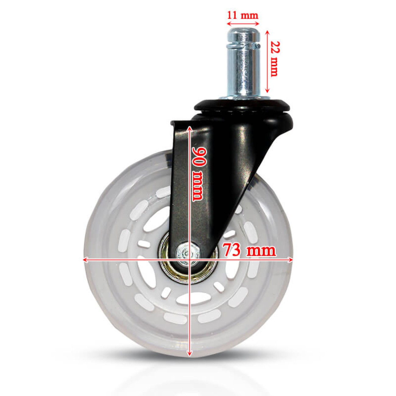 Roti din silicon transparent pentru scaune de birou