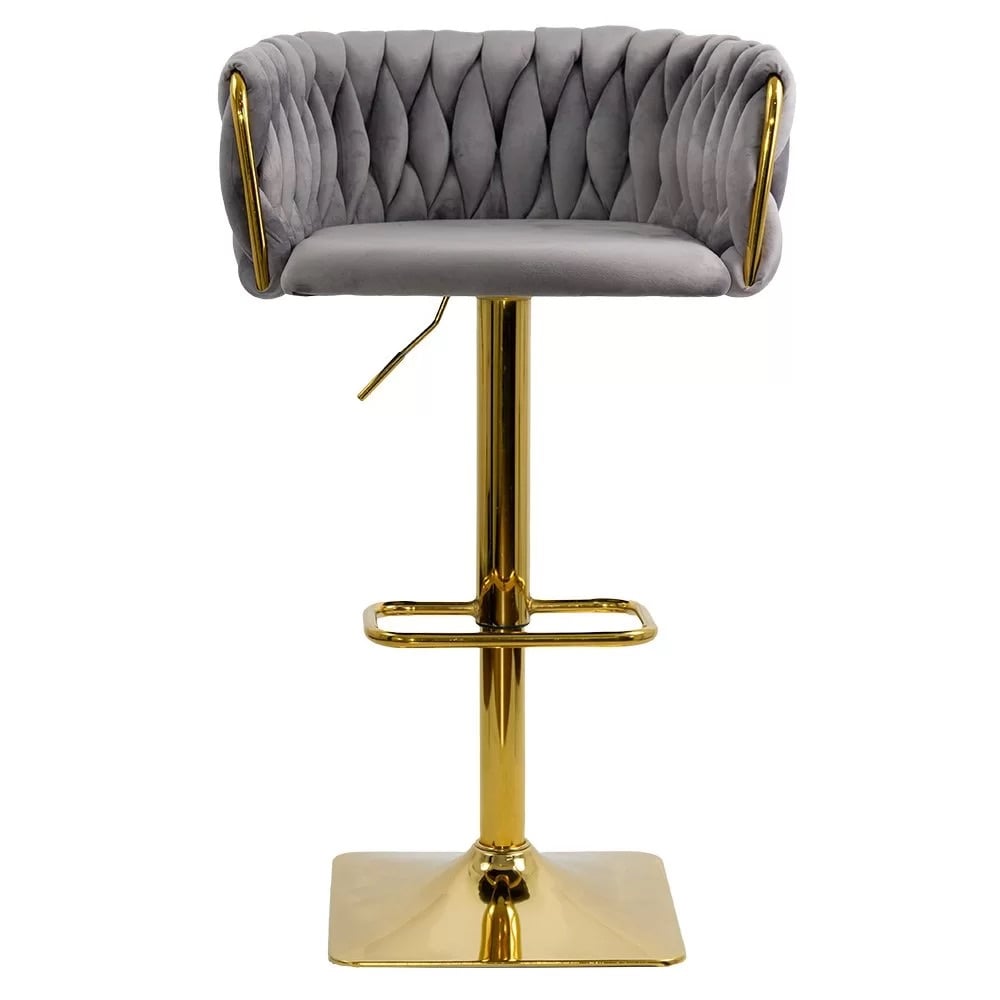 Scaune de bar și insulă bucătărie din catifea ABS118P gri