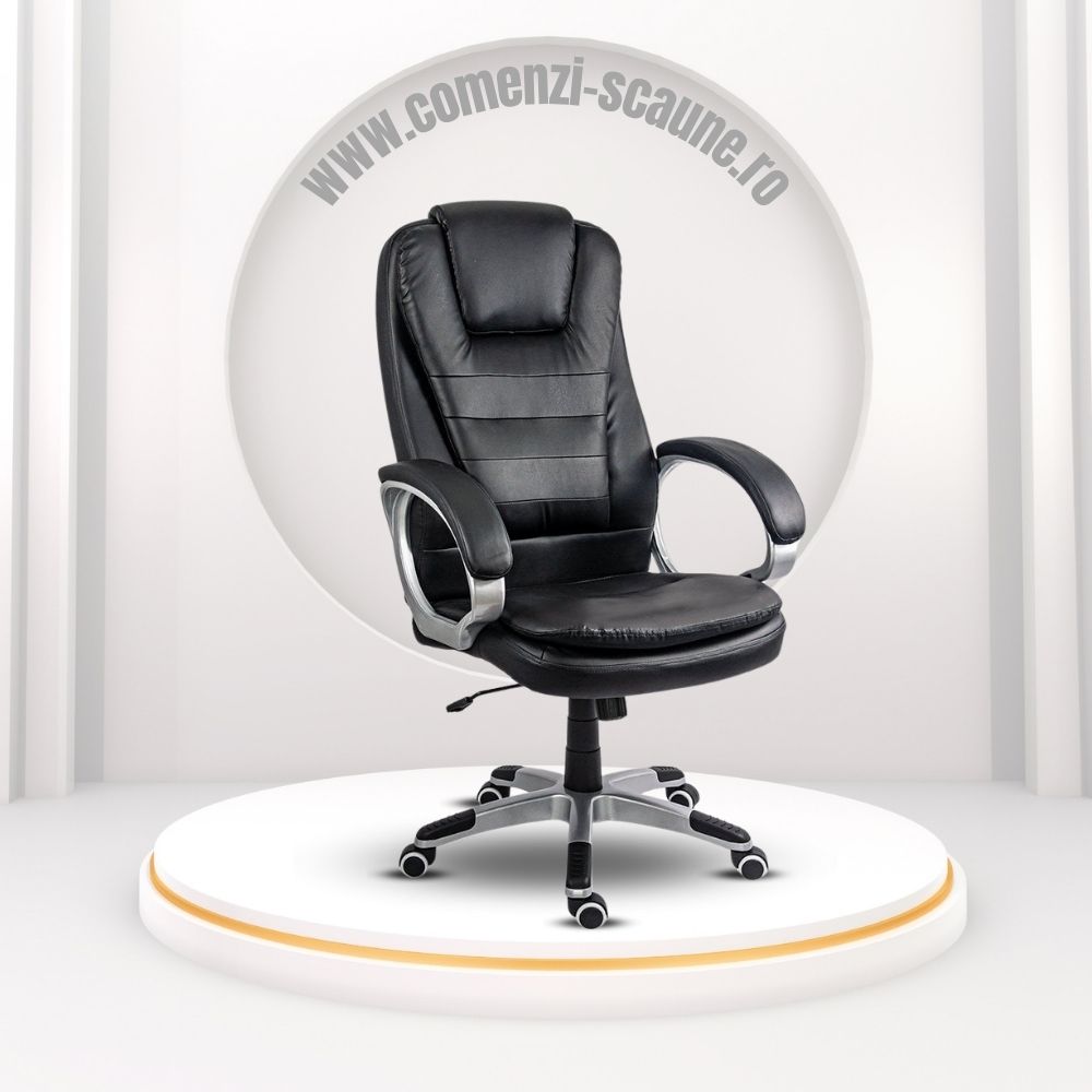 Scaun de birou reglabil și rotativ din piele eco OFF 201S