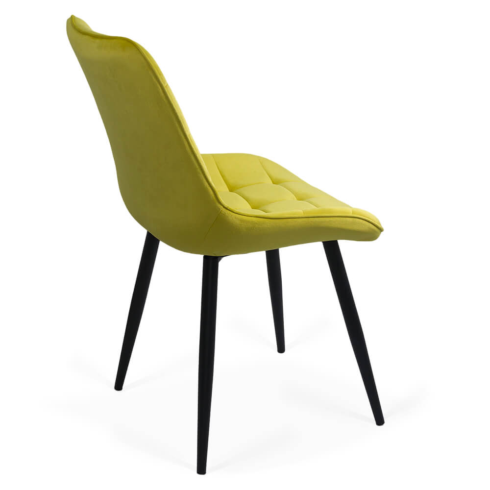 Scaun pentru bucatarie si living din catifea BUC 206 Galben