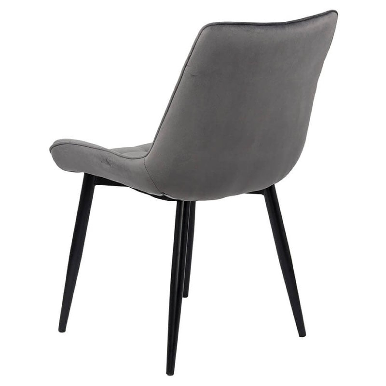 Scaun living din catifea si cadrul metalic BUC 206 gri inchis