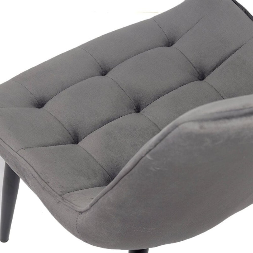 Scaun living din catifea si cadrul metalic BUC 206 gri inchis
