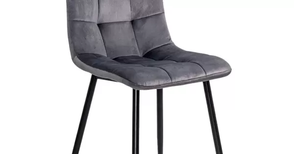 Scaun living catifea BUC 211 Gri – cadru metalic modern