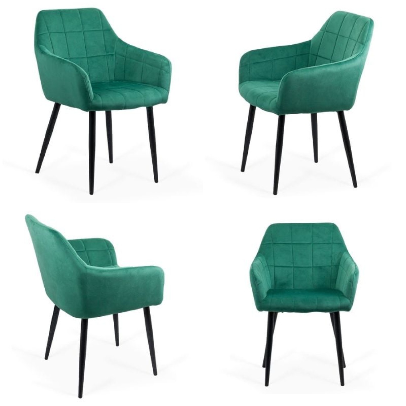 Scaune din catifea cu picioare metalice BUC 260 verde