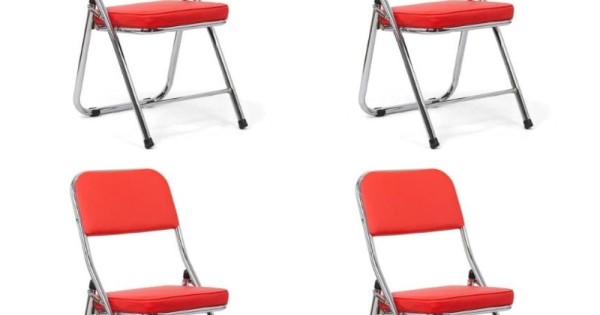 Set 4 scaune pliabile ieftine și rezistente pe roșu