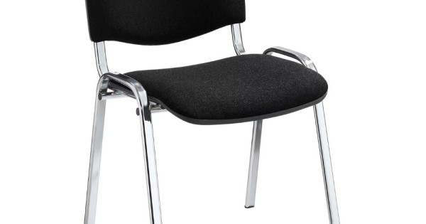 Scaune de conferință tapițate cu stofă și cadru cromat