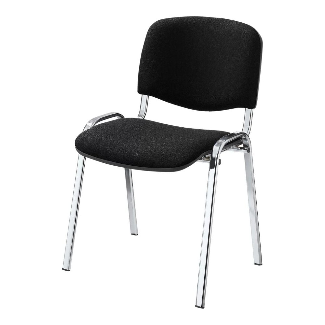 Scaune de conferință tapițate cu stofă și cadru cromat