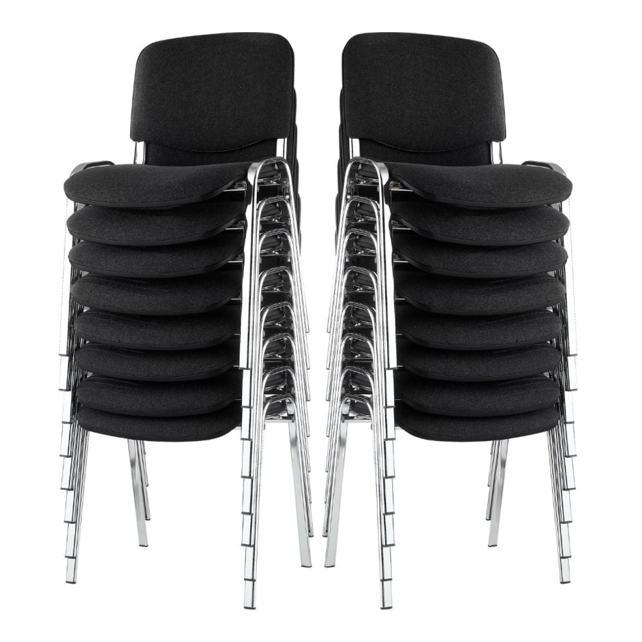 Scaune de conferință tapițate cu stofă și cadru cromat