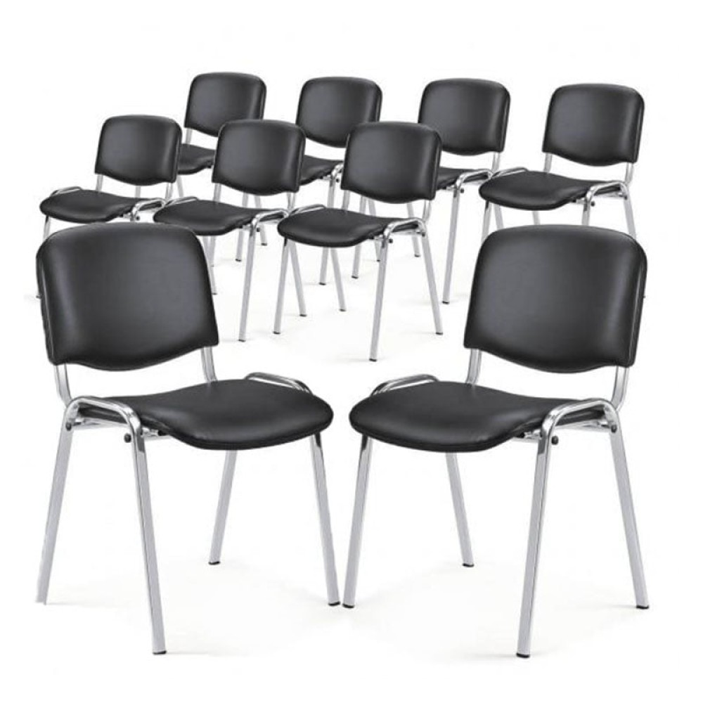 Scaune cromate pentru diverse zone de așteptare piele eco