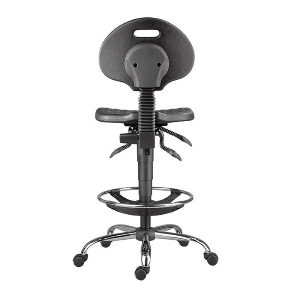 Scaune profesionale PU ASYN bază metalică cu suport picioare