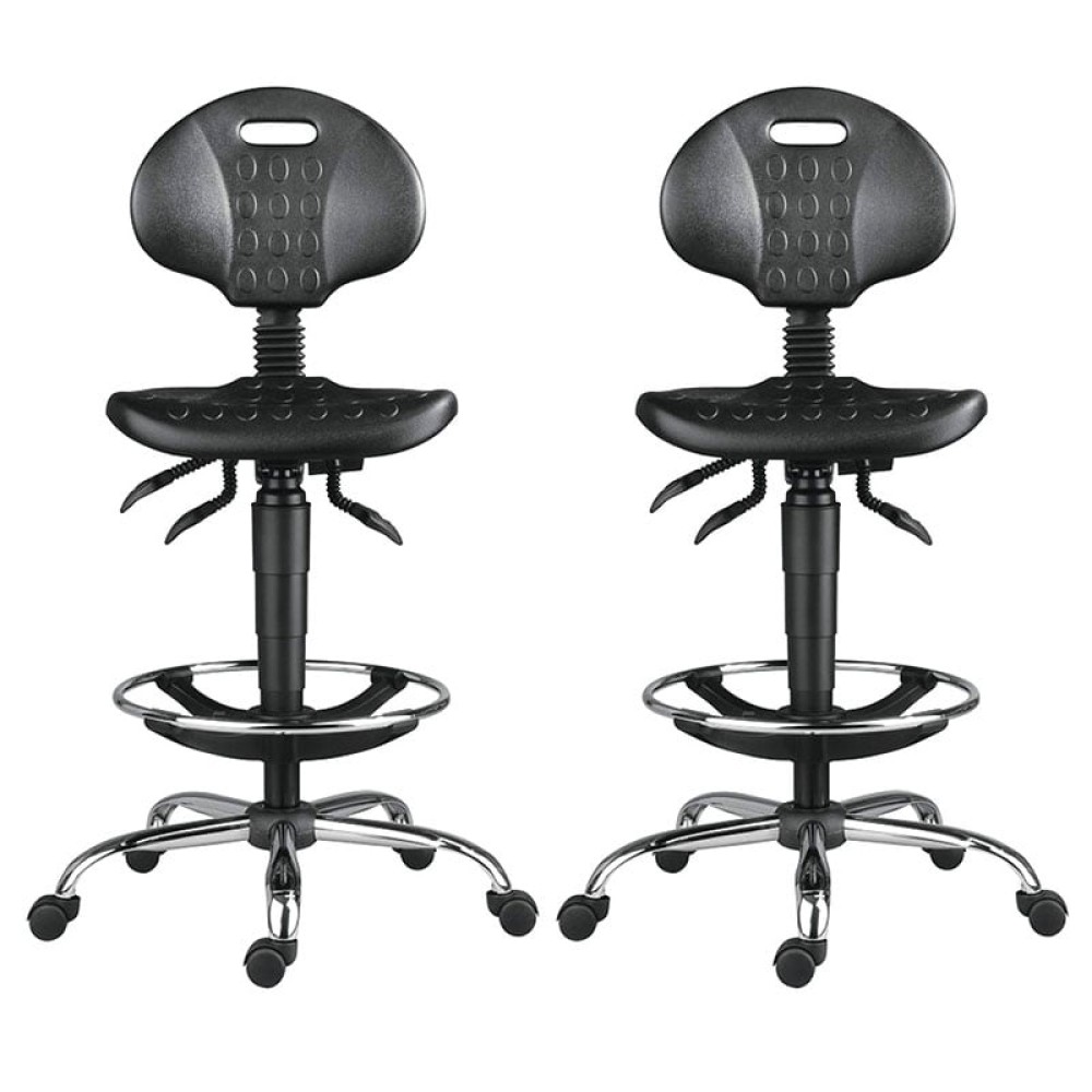 Scaune profesionale PU ASYN bază metalică cu suport picioare