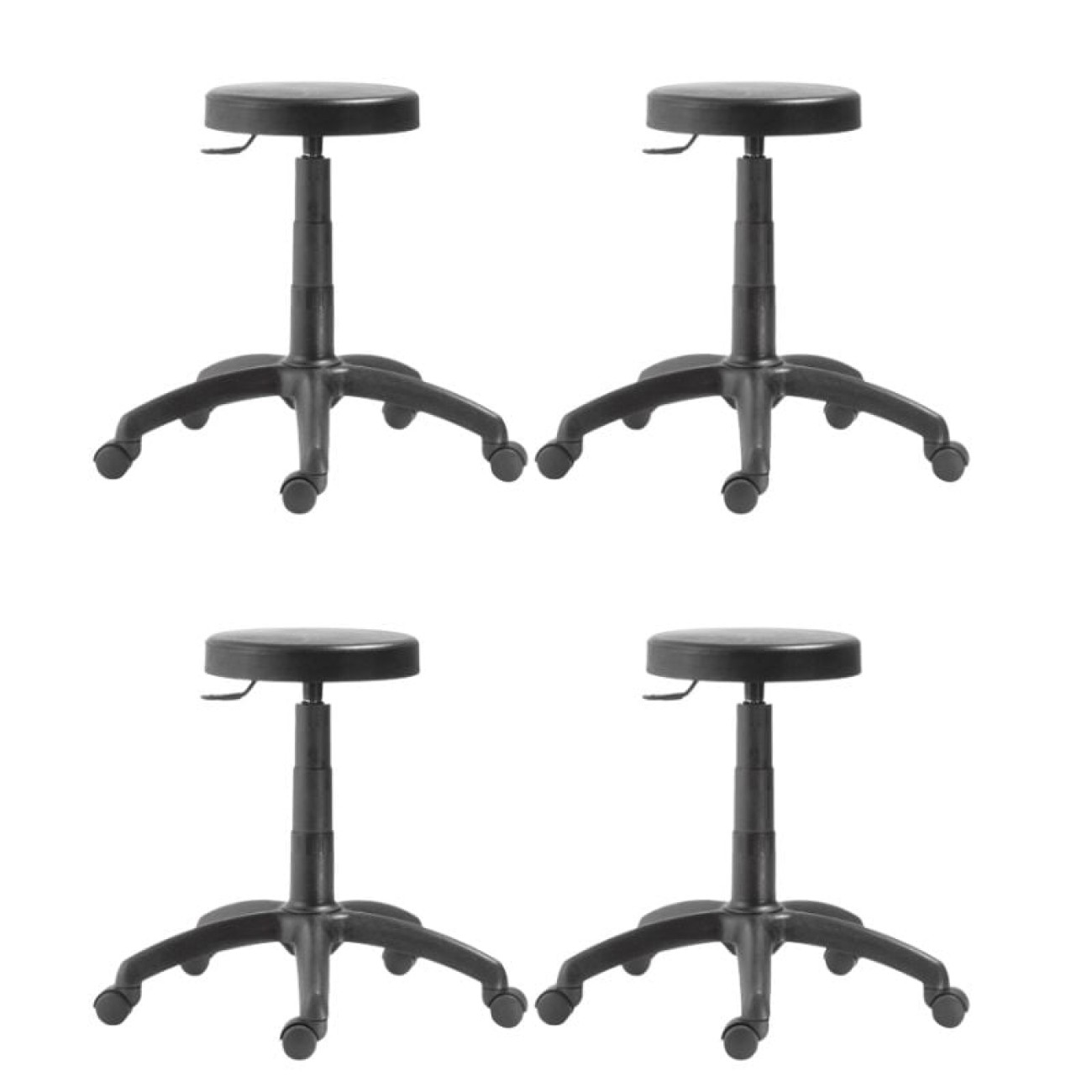 Scaun profesional rotativ negru PU TABURET