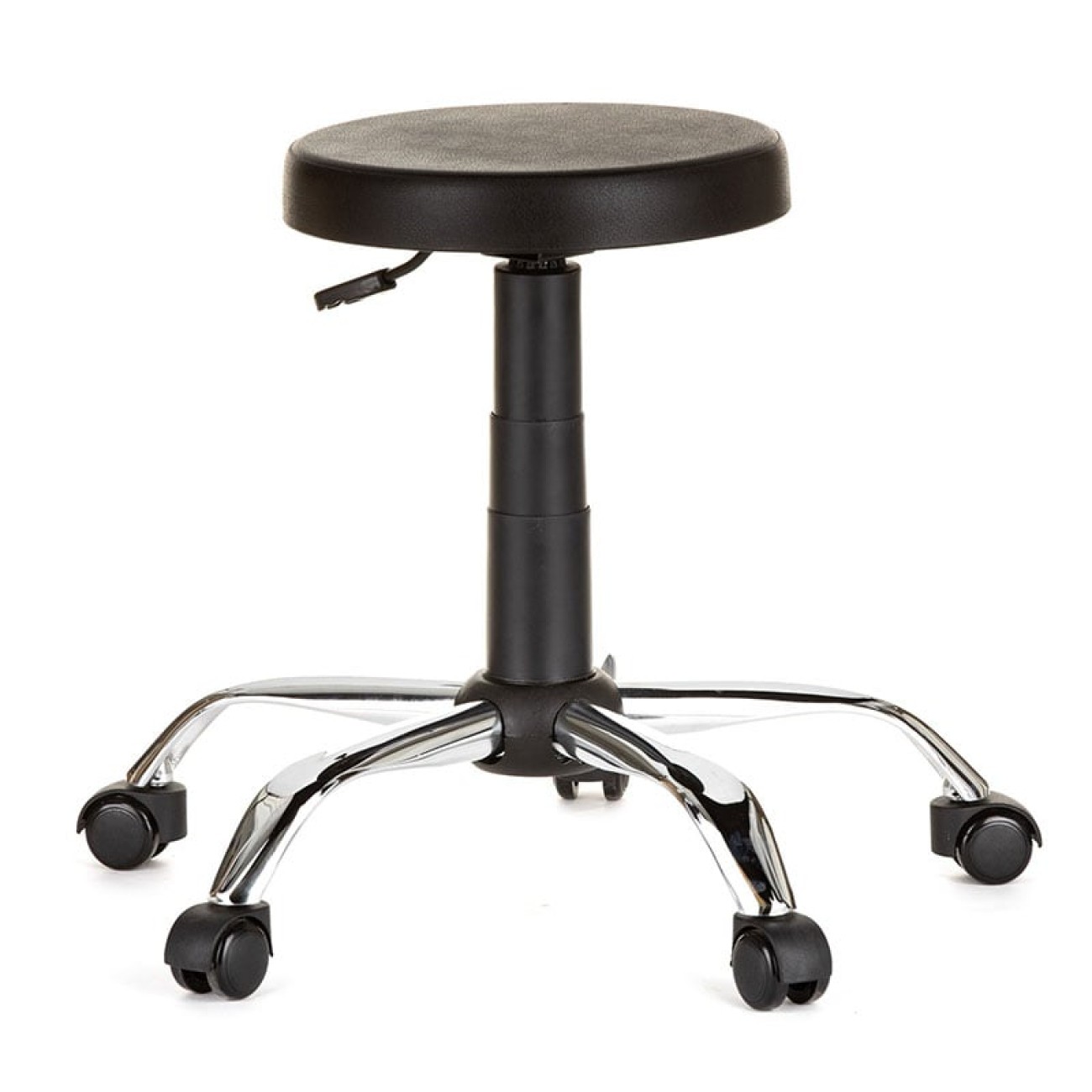 Scaun profesional rotativ negru PU TABURET