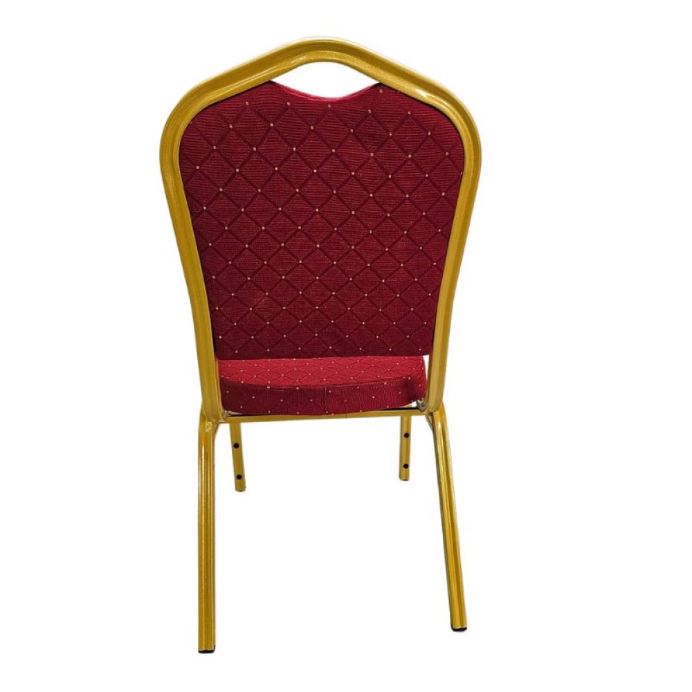 Scaune HoReCa cadru auriu cu șezut și spătar roșu