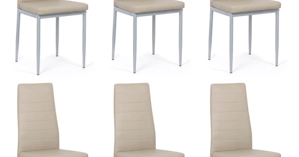 Set 6 scaune bucătărie-bej