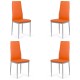 Set 4 scaune de bucatarie din piele ecologica pe culoarea portocaliu