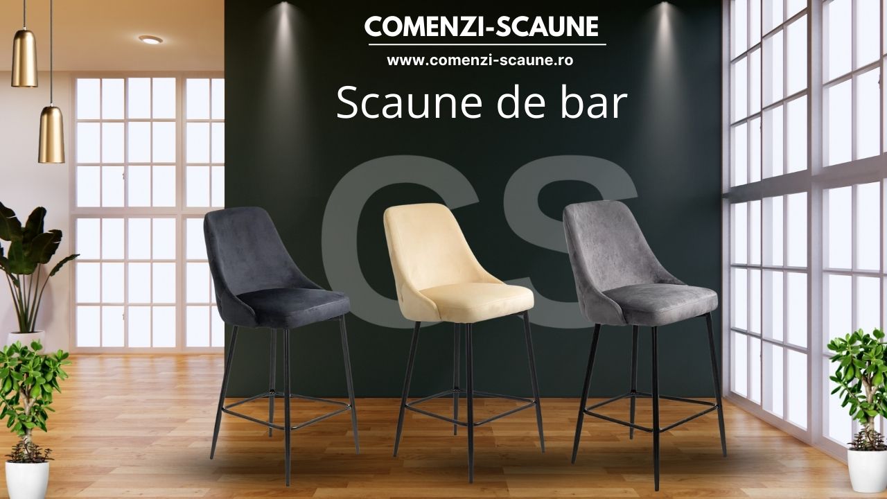 Scaune de bar fixe și moderne ABS143 Gri