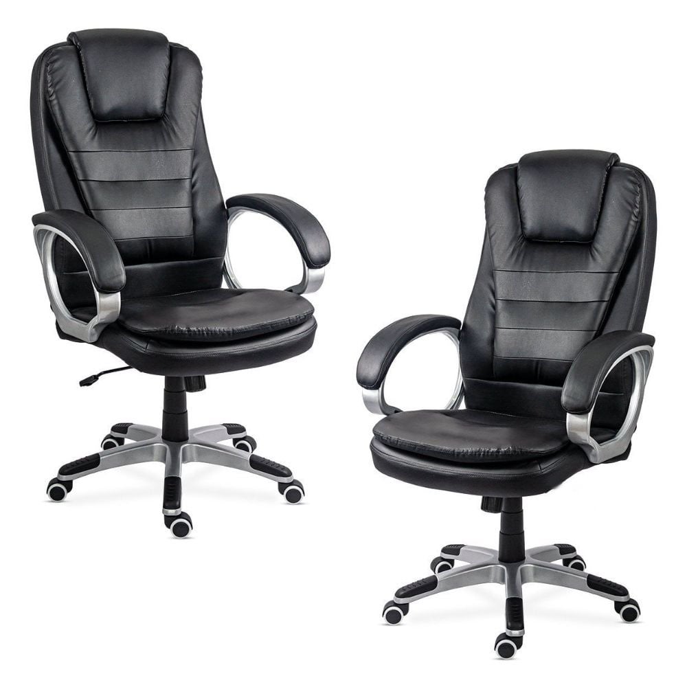 Scaun de birou reglabil și rotativ din piele eco OFF 201S