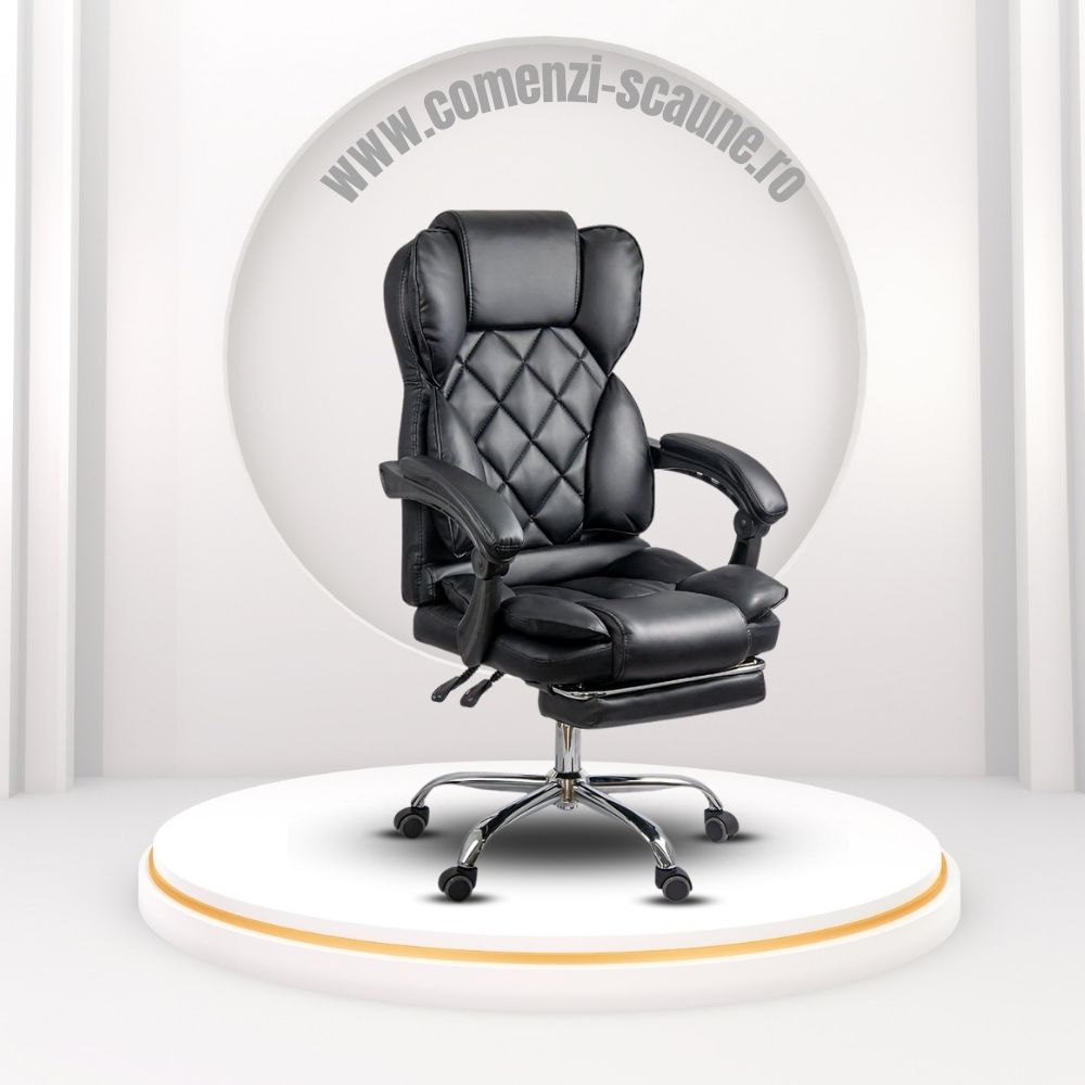 Scaun directorial cu suport de picioare OFF 412 negru